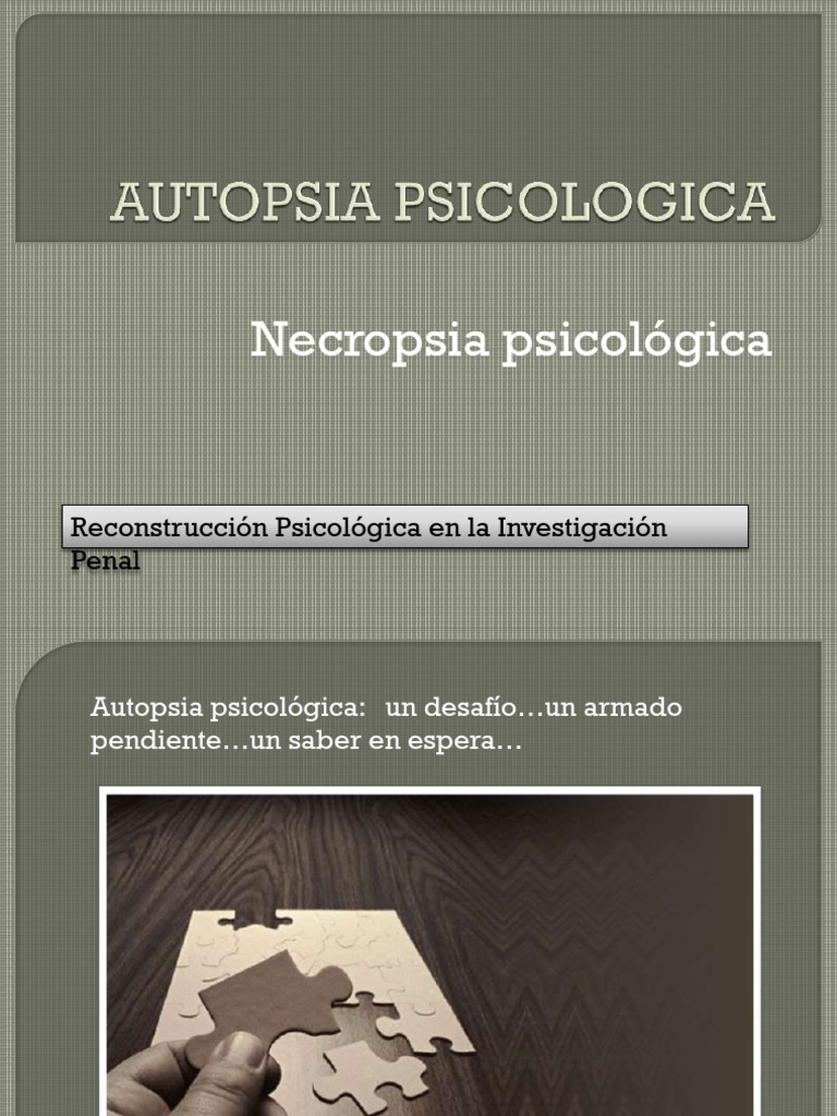 Autopsia Psicologica | Descargar gratis PDF | Suicidio | Sicología
