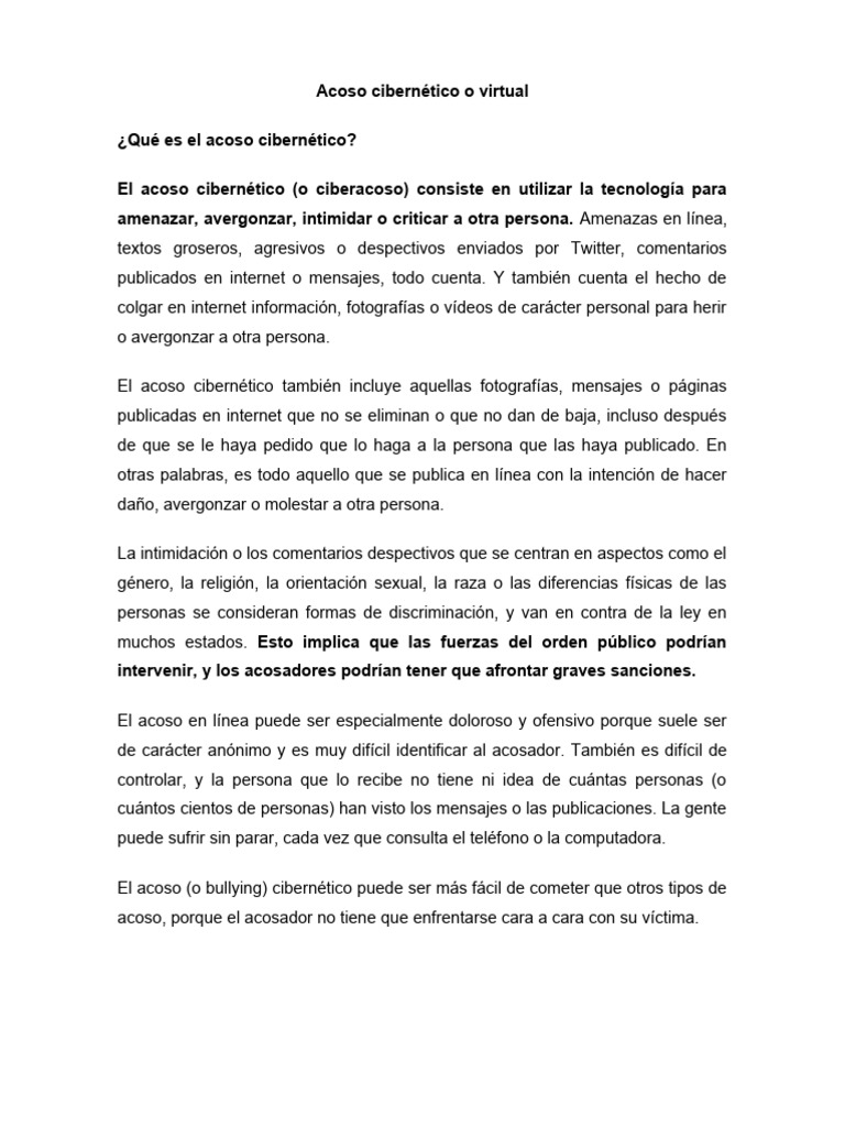 Guía para Entender el Ciberacoso | PDF | Acoso cibernético | Internet