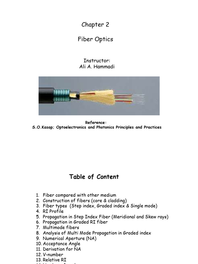 Ch. 2 Fiber optics | PDF | Optical Fiber | Glass Engineering And Science