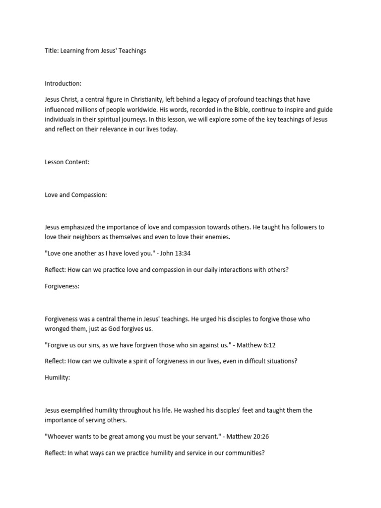 Christian Education Lesson For The Third Grading. | PDF | Jesus | Faith ...