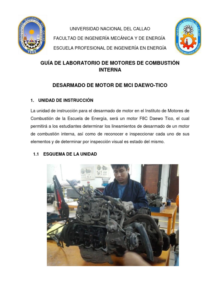Desarmado de Motor F8C Daewo Tico | PDF | Motor de combustión interna | Motores
