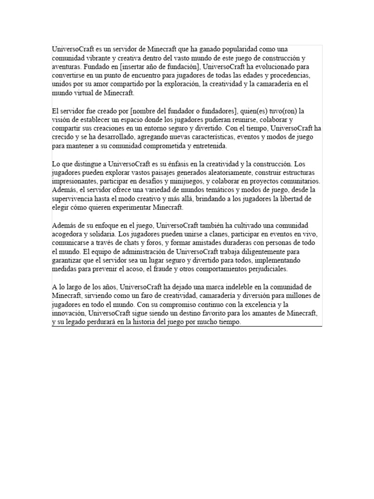 UniversoCraft Es Un Servidor de Minecraft Que Ha Ganado Popularidad ...