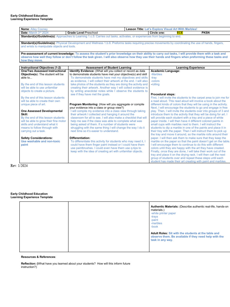 Edt 317 Visual Arts Lesson Plan | Download Free PDF | Cognition ...