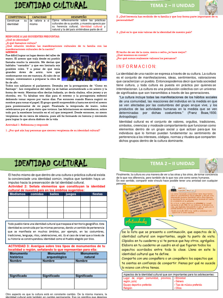 F2 Identidad Cultural | PDF | Psicología Social | Ciencias del ...