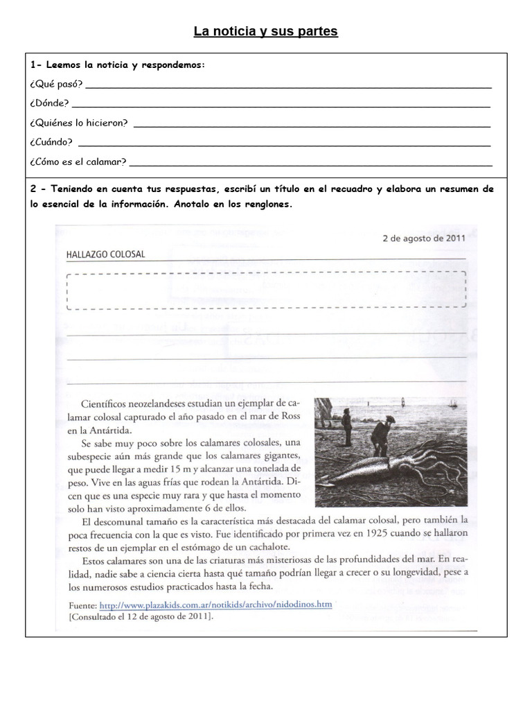 La Noticia y Sus Partes | PDF