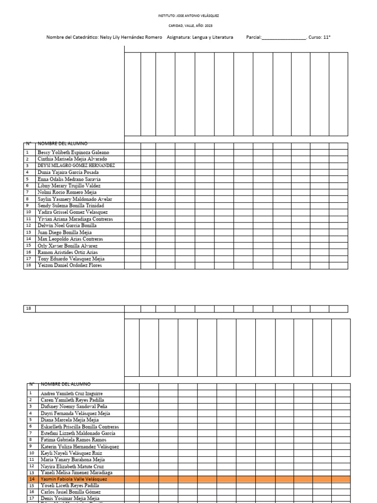 cuadros CONTROL DE acumulativos | PDF
