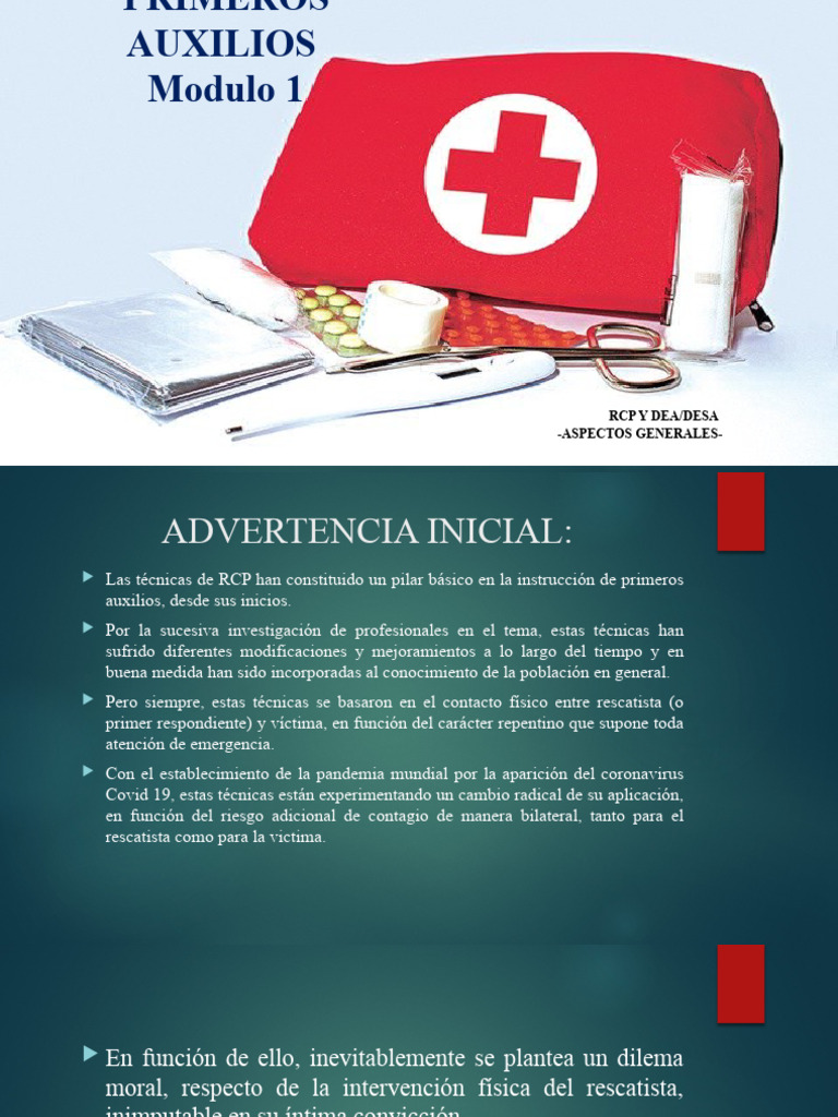 3-PRIMEROS AUXILIOS - Reanimación Cardio Pulmonar y Manejo Del DEA - Aspectos Generales ...