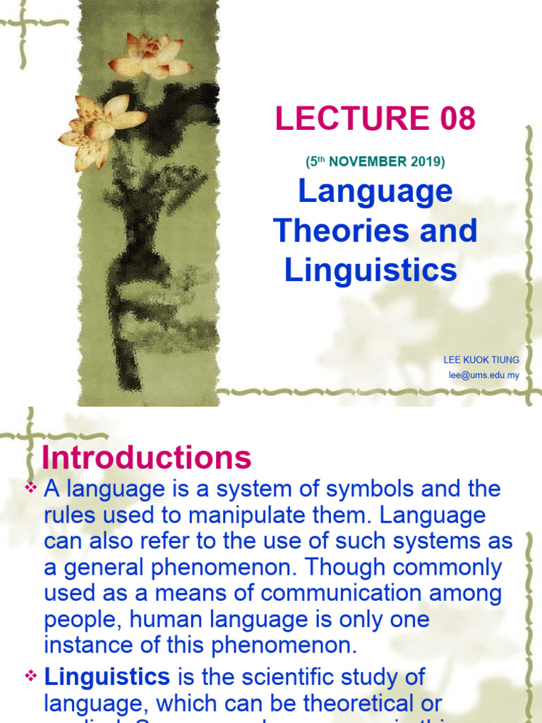 Lecture08 - Langua Linguistics | PDF | Linguistics | Rhetoric