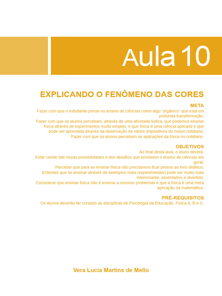 Fenomeno Das Cores | PDF | Cor | Luz