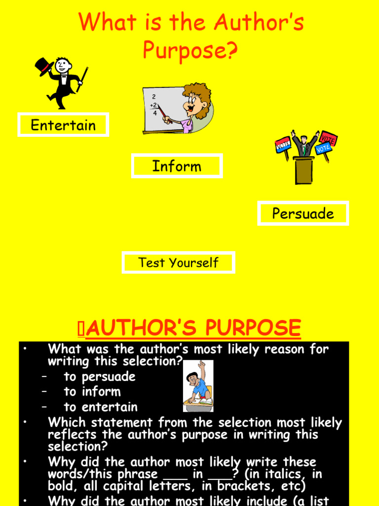Authors Purpose Powerpoint | PDF | Bracket | Human Communication