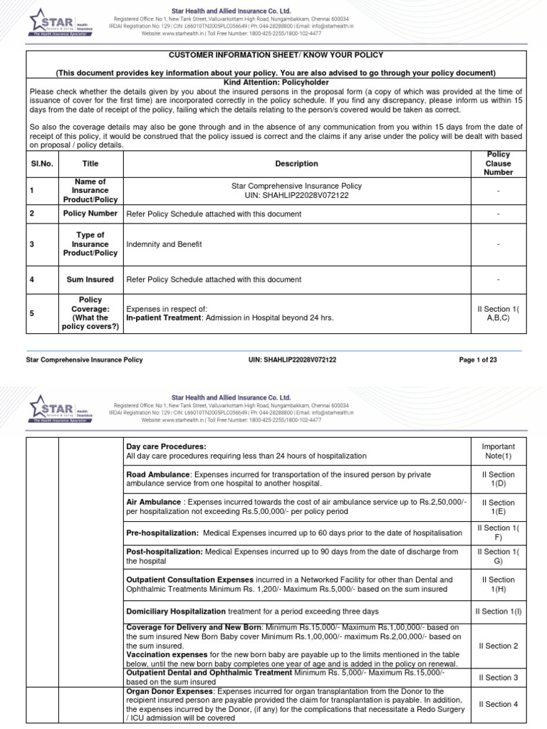 Cis Document | PDF | Insurance | Hospital