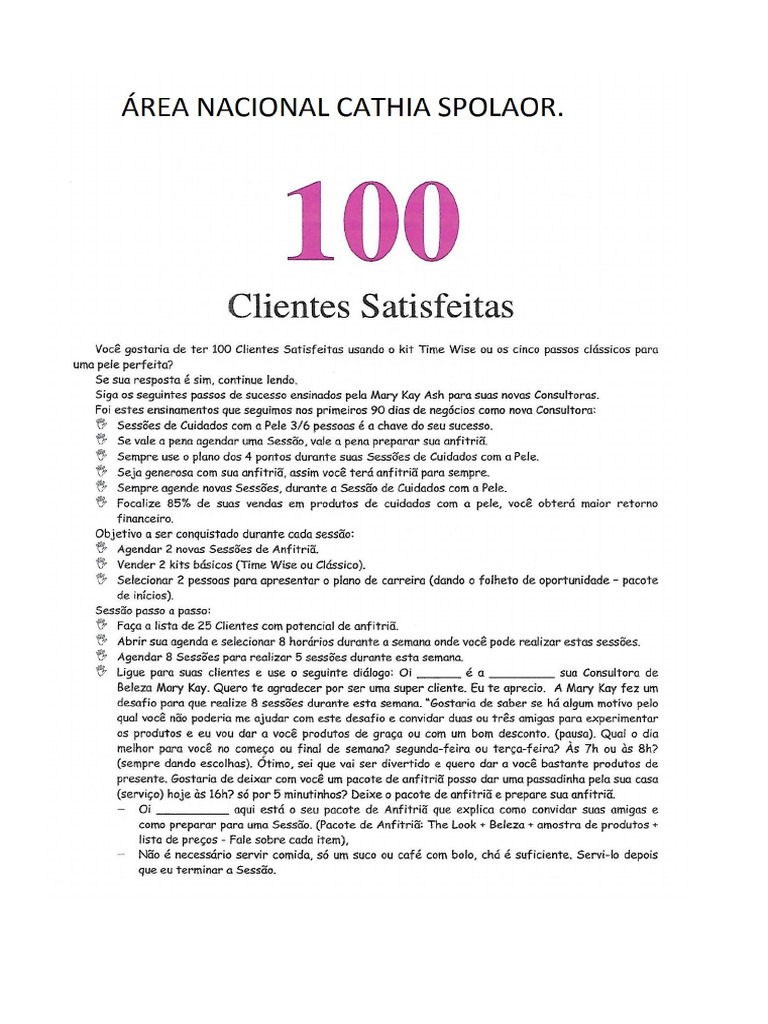 100 Clientes Fiéis | PDF