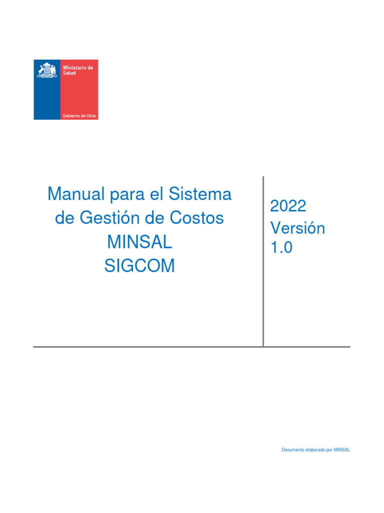 01 Manual Sistema de Costos v6 Ano 2022 SIGCOM | Descargar gratis PDF | Hospital | Medicina de ...