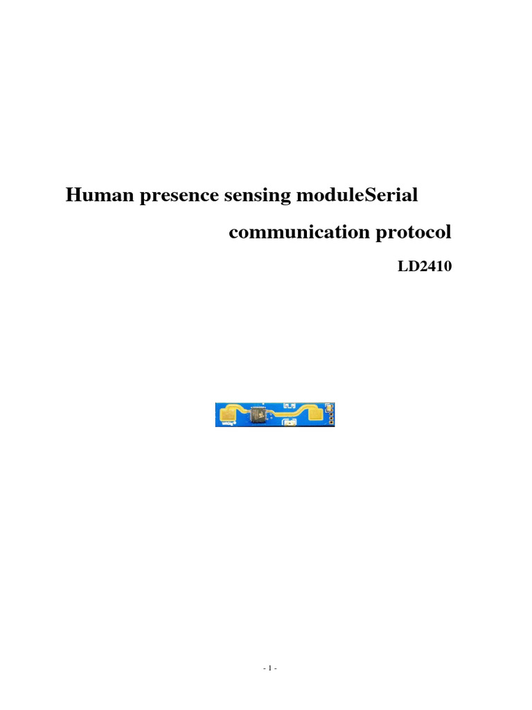 Human Presence Sensing Module Serial Communication Protocol | PDF ...