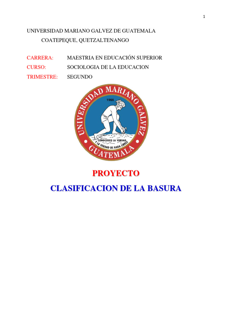 Clasificacion de La Basura | PDF | Residuos | Reciclaje