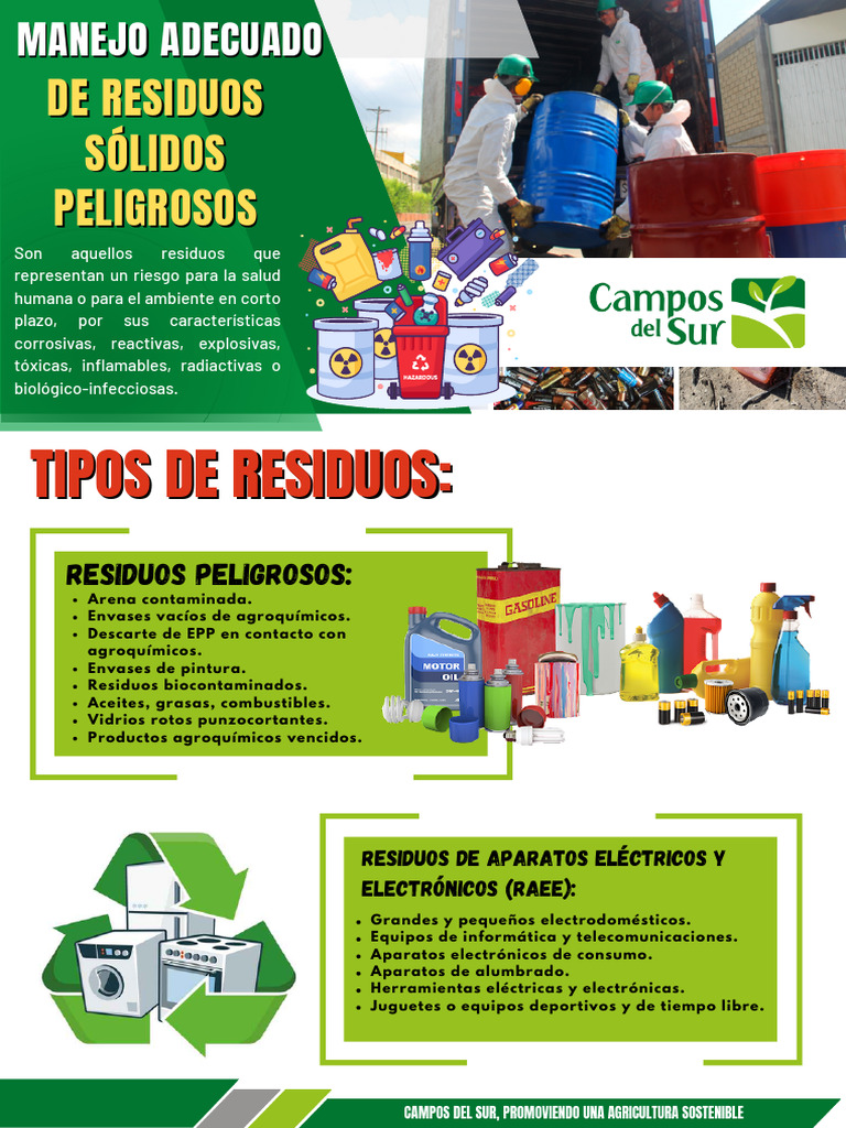 Manejo Adecuado de Residuos Sólidos Peligrosos | PDF | Residuos | Pesticida