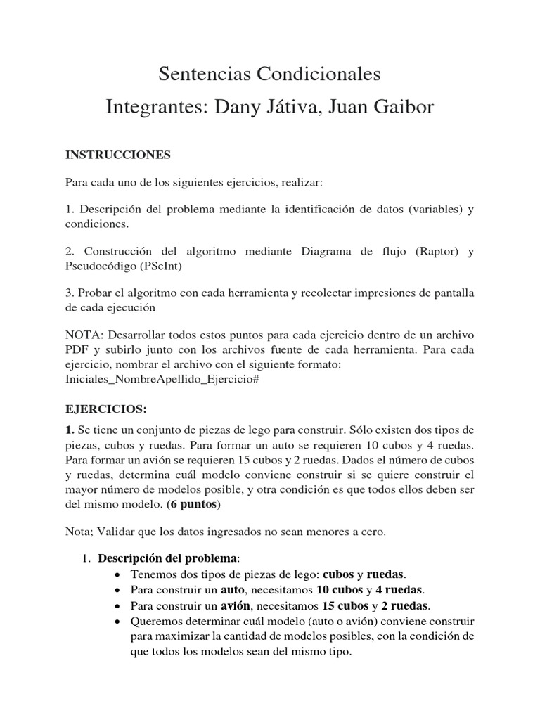 Sentencias Condicionales | PDF | Algoritmos | Programación de computadoras