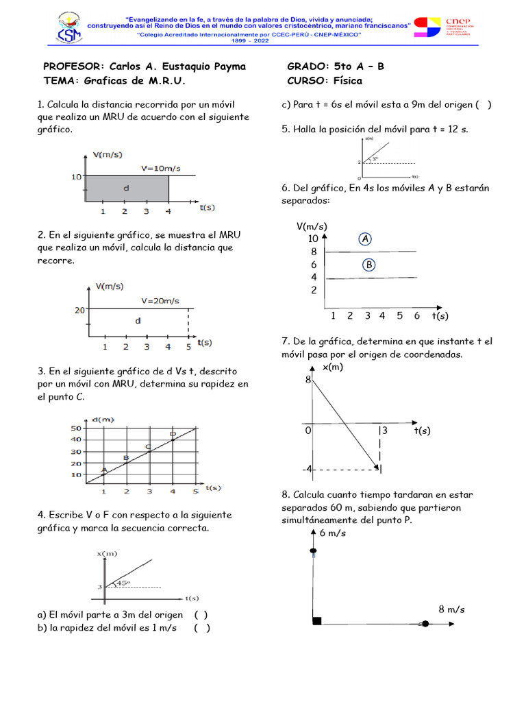 Gráficas de MRU | PDF