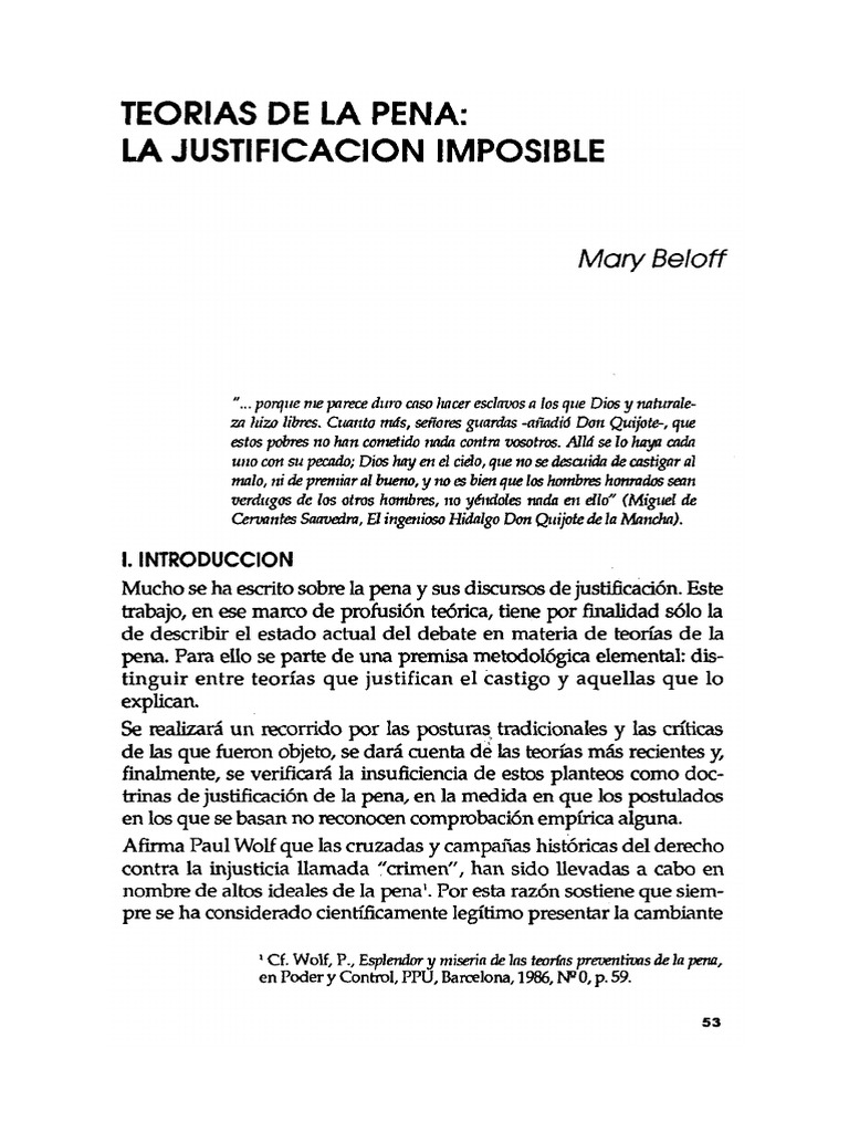 Beloff Mary - Teorias de La Pena La Justificacion Imposible | Descargar ...