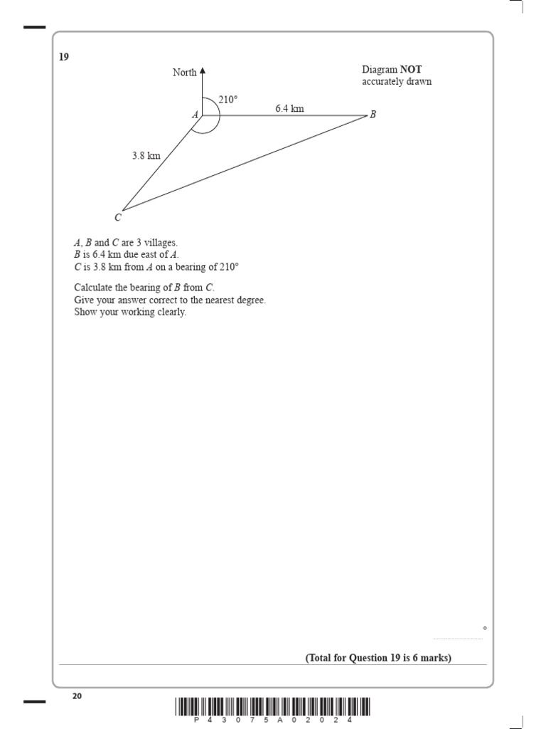 EDEXCEL-bearing Trigonometry | PDF