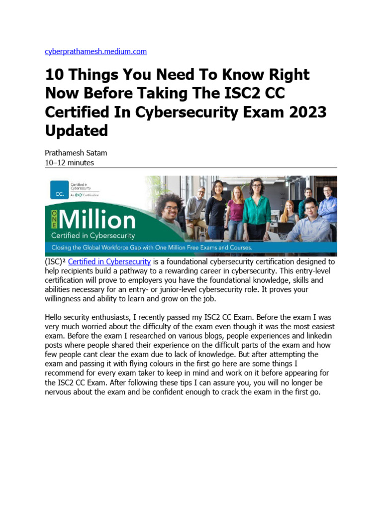 ISC2 - CC Preps - Cyberprathamesh | PDF | Knowledge | Computer Security