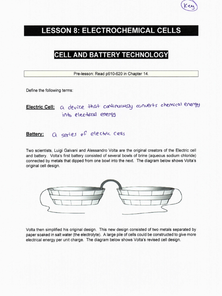 Introduction to Electric Cells | PDF