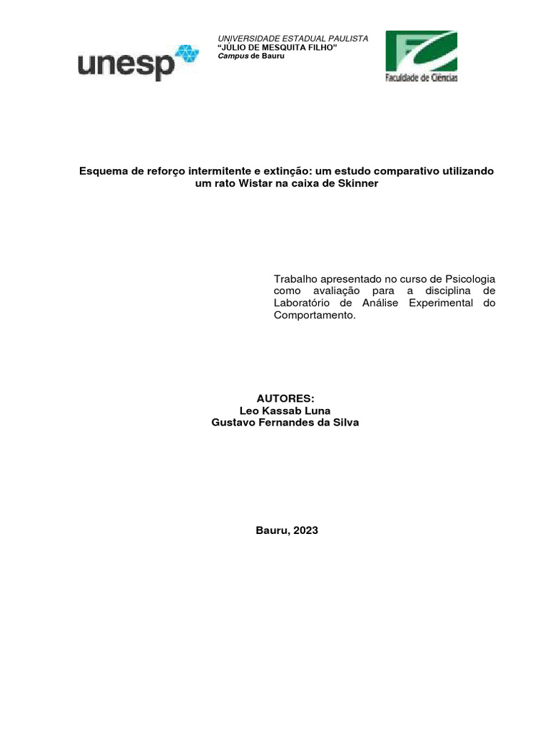 Experimento rato caixa skinner | PDF | Conceitos psicológicos ...