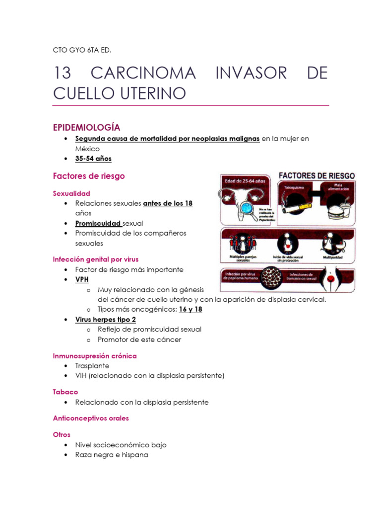 13 Carcinoma Invasor de Cuello Uterino | PDF | Cáncer de cuello uterino | Cáncer