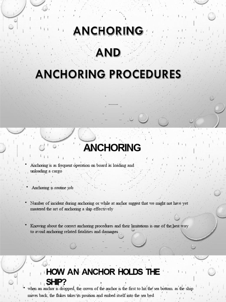 LINES Edited Anchoring and Anchoring Procedures | Download Free PDF | Anchor | Shipping
