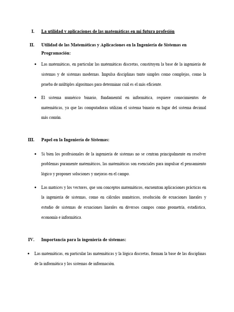 La utilidad y aplicaciones de las matemáticas en mi futura profesión ...
