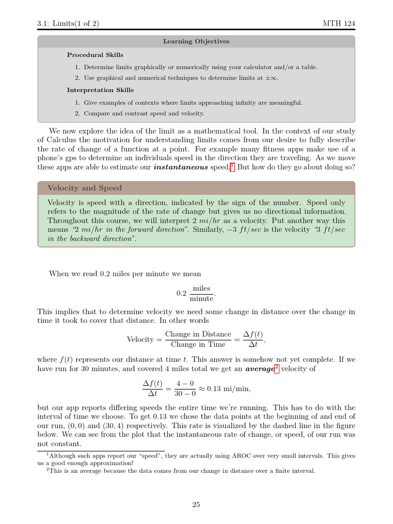 Velocity and Speed: Learning Objectives | PDF | Speed | Velocity