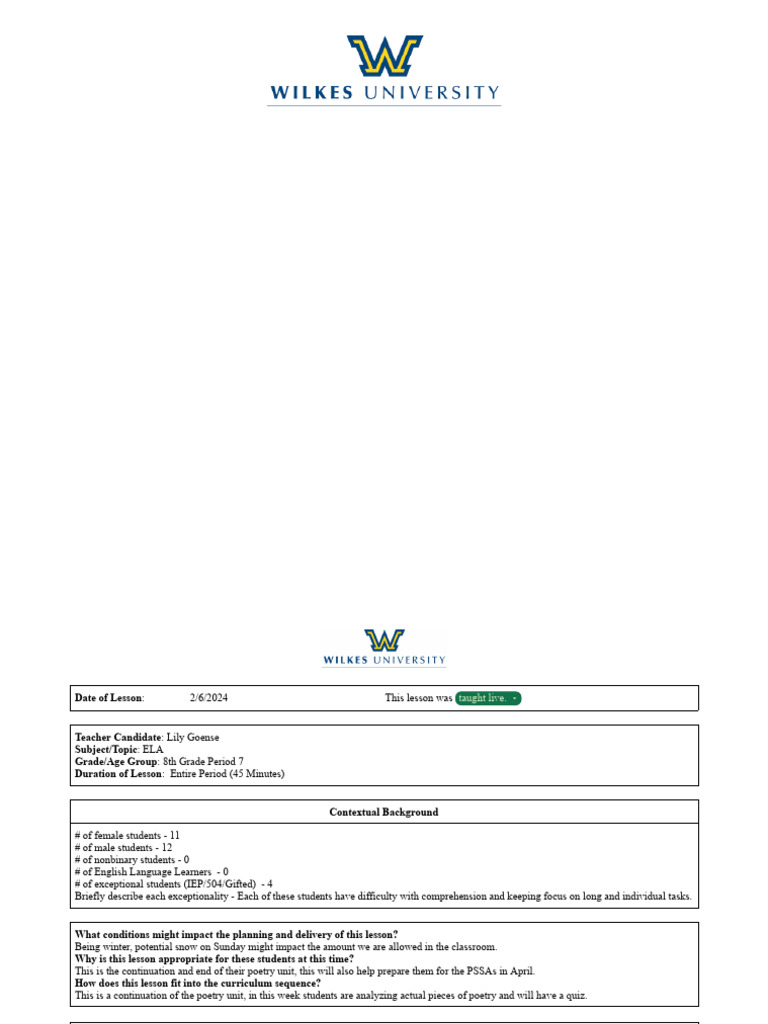 lesson plan 1 | PDF | Individualized Education Program | Human ...