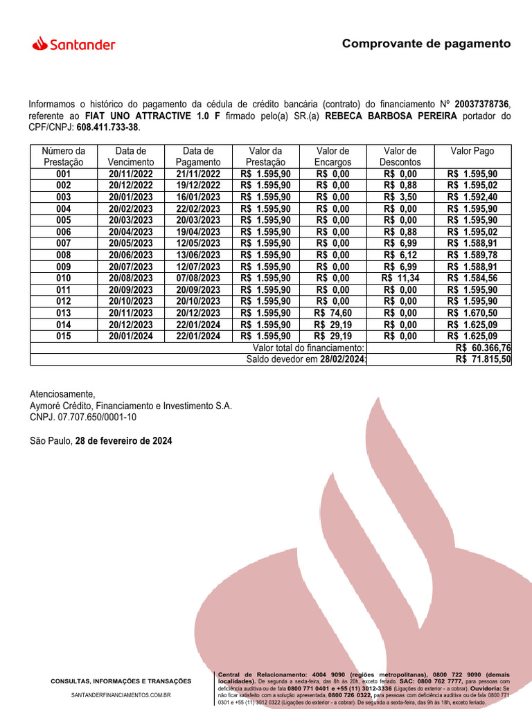 Comprovante de Pagamento | PDF