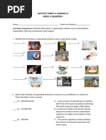 Separating Mixtures Worksheet | PDF