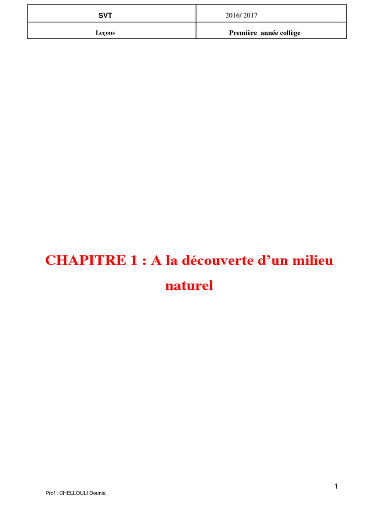 Cours SVT 1AC | PDF | Réseau trophique | Fossile