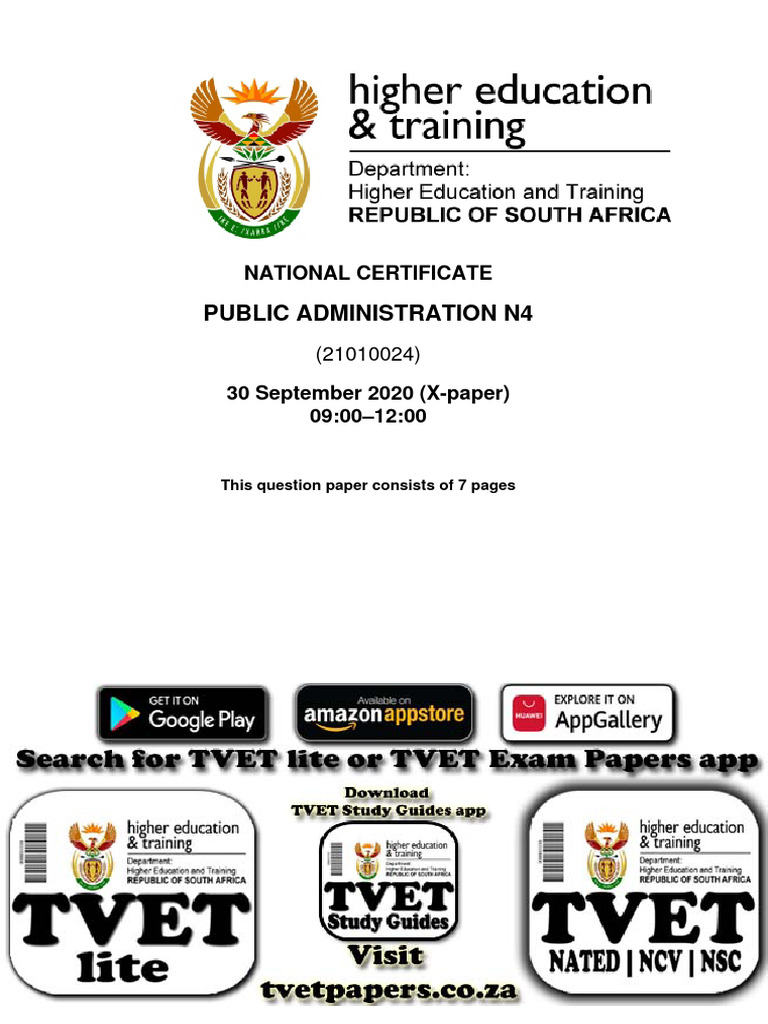 N1350 - PUBLIC ADMINISTRATION N4 QP JUNE 2020 Edited | PDF | Elections ...
