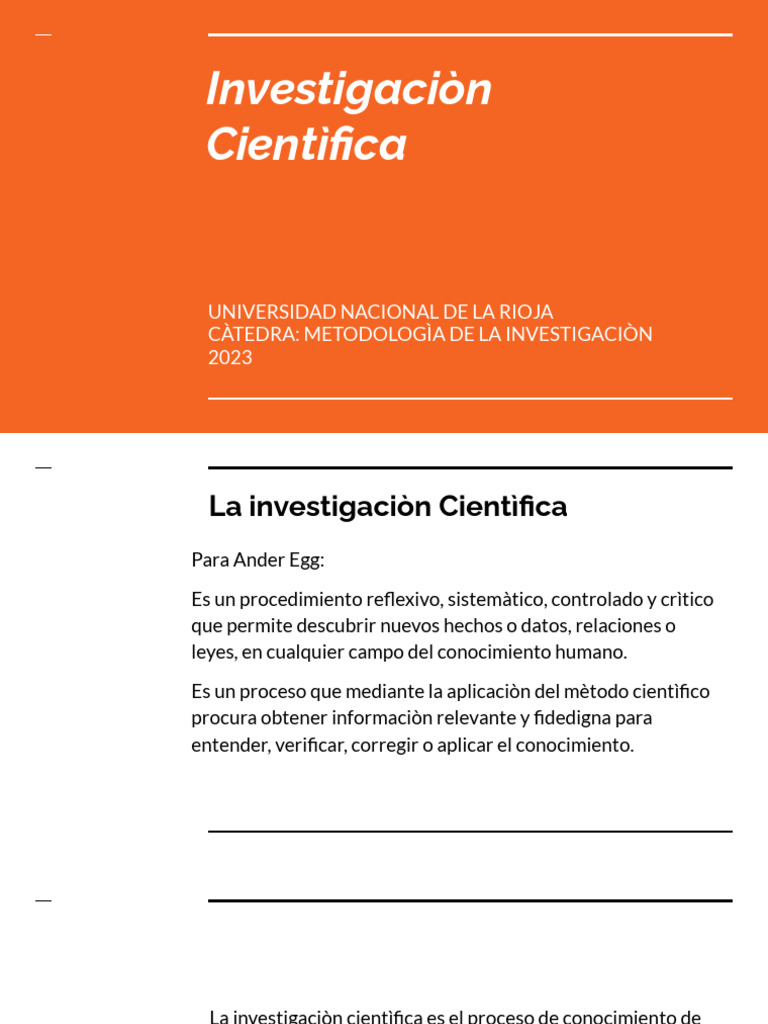 Investigaciòn Cientìfica | PDF | Conocimiento | Observación