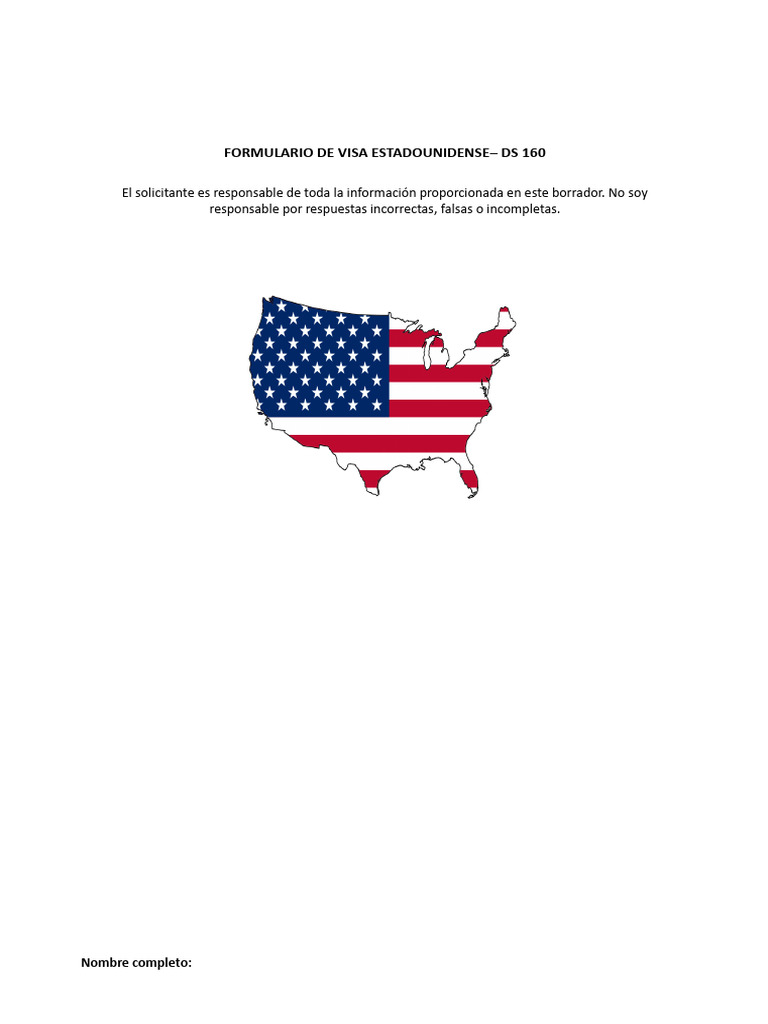 Spanish 20 USA20 Visa 20 Form | PDF | Violación | Visa de viaje