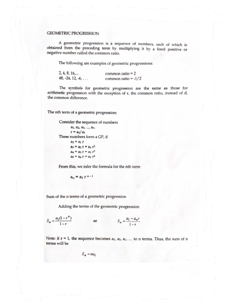 Geometric Progression | PDF
