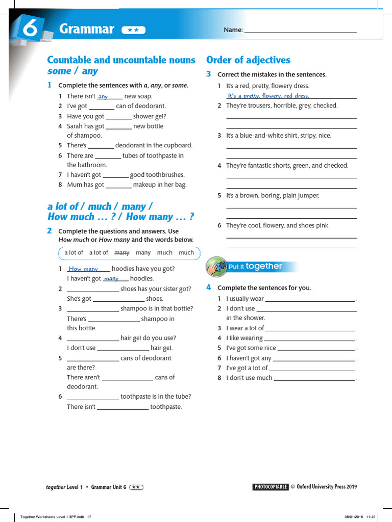 Practice Unit 6. Together 1 | Download Free PDF | Noun | Plural