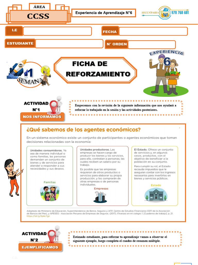 1º FICHA DE REFORZAMIENTO_EDA 06-SEM.1-CCSS | PDF | Economias | Ciencias económicas