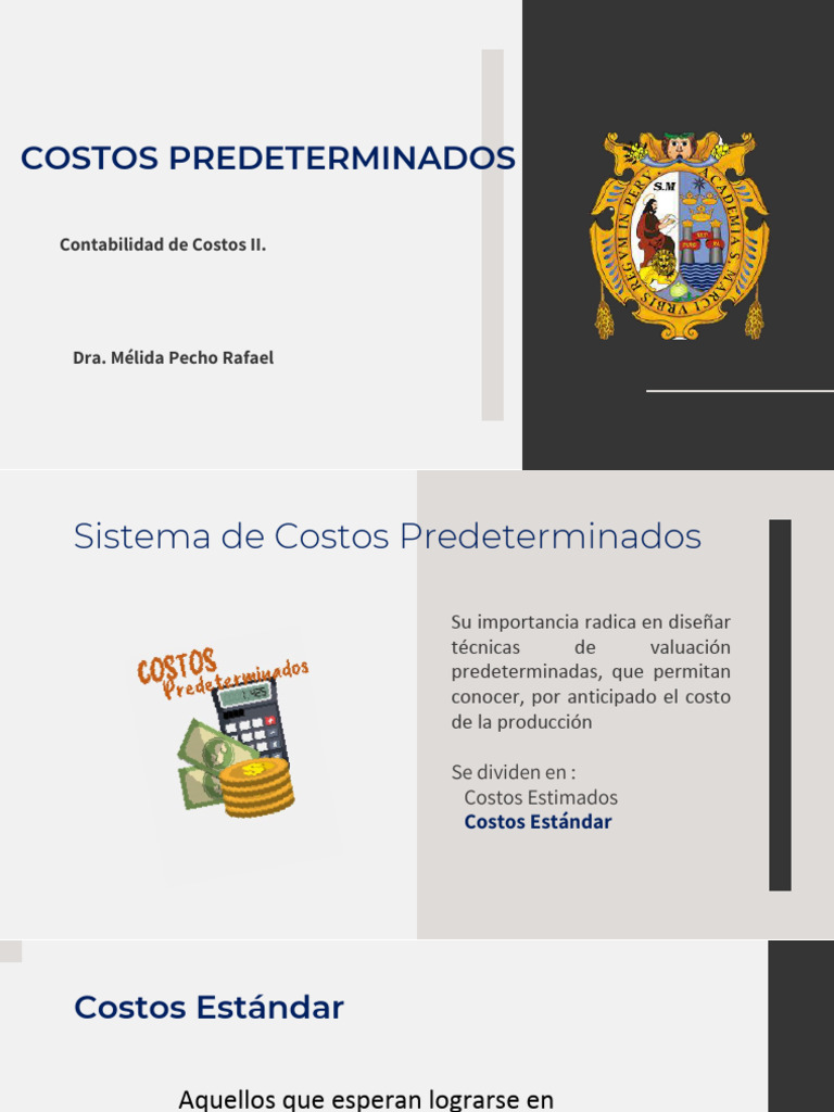 Costos Predeterminados (Costo Estandar) | PDF | Business | Contabilidad