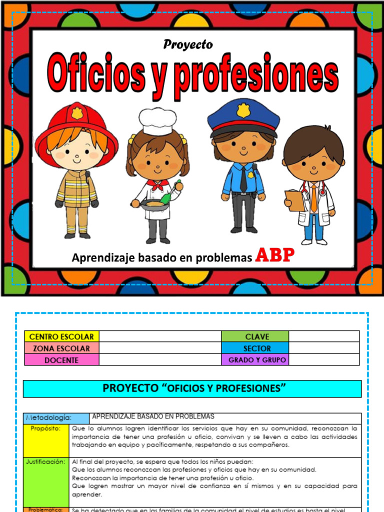 Proyecto Oficios y Profesiones PDF | PDF | Aprendizaje | Evaluación