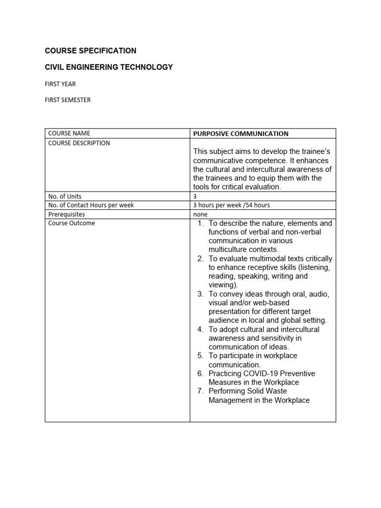 COURSE-SPECIFICATION | PDF | Welding | Construction