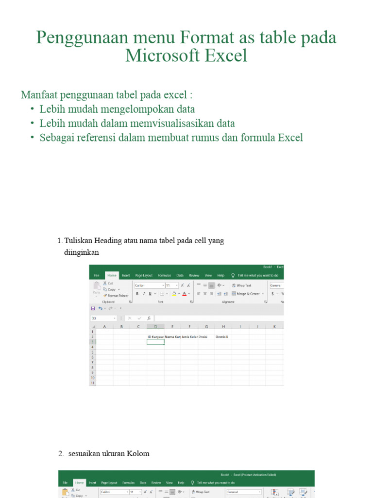 Kelas 8, Format As Table Excel | PDF