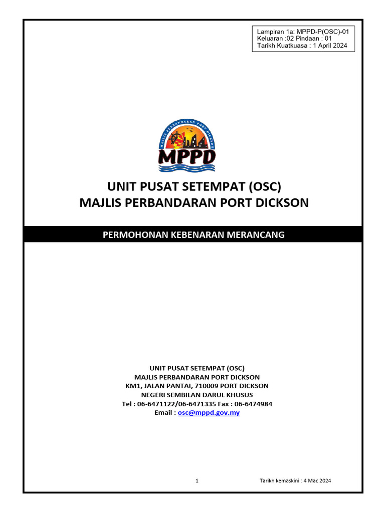 S - RASMI - BRG - A - Borang Senarai Semak MPPD | PDF