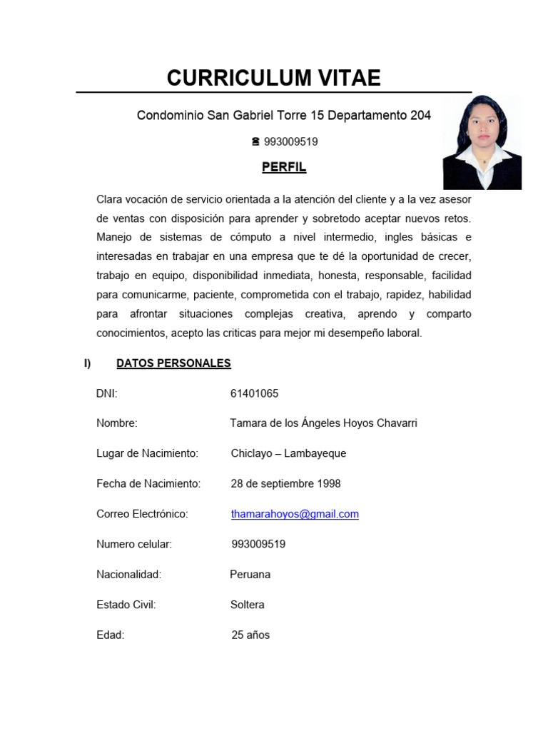 Curriculum Vitae - Tamara (1) - Actualiado 2 | PDF