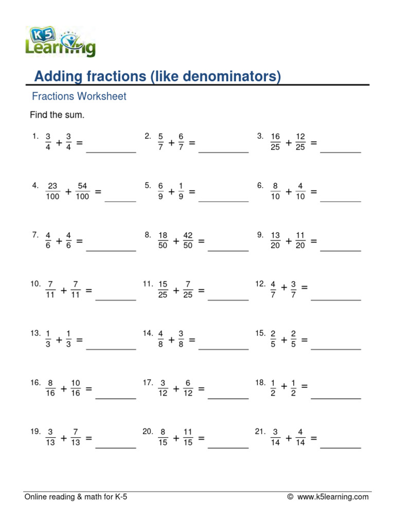 Adding Fractions | PDF | Mathematical Concepts | Lexicology