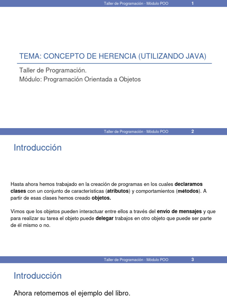 Herencia en Java: Conceptos Clave | PDF | Herencia (Programación ...