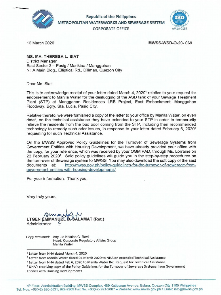 Letter To NHA | PDF